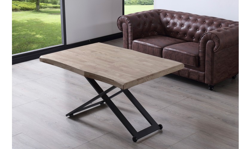 Mesa de centro elevable convertible en mesa de comedor